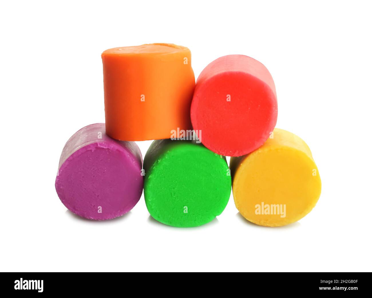 Colorful play dough on white background Stock Photo - Alamy