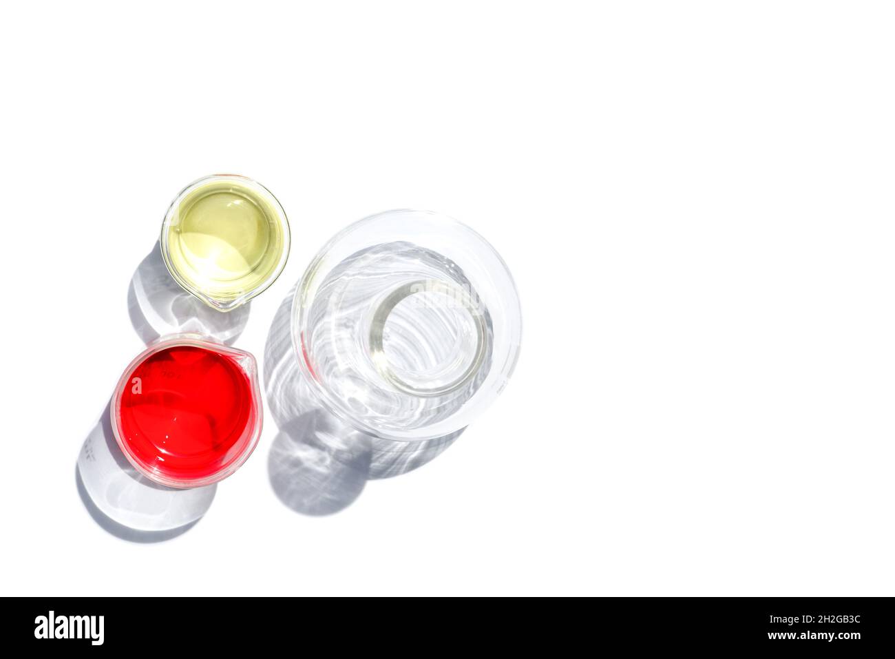 Close up chemical ingredient on white laboratory table. Potassium ...
