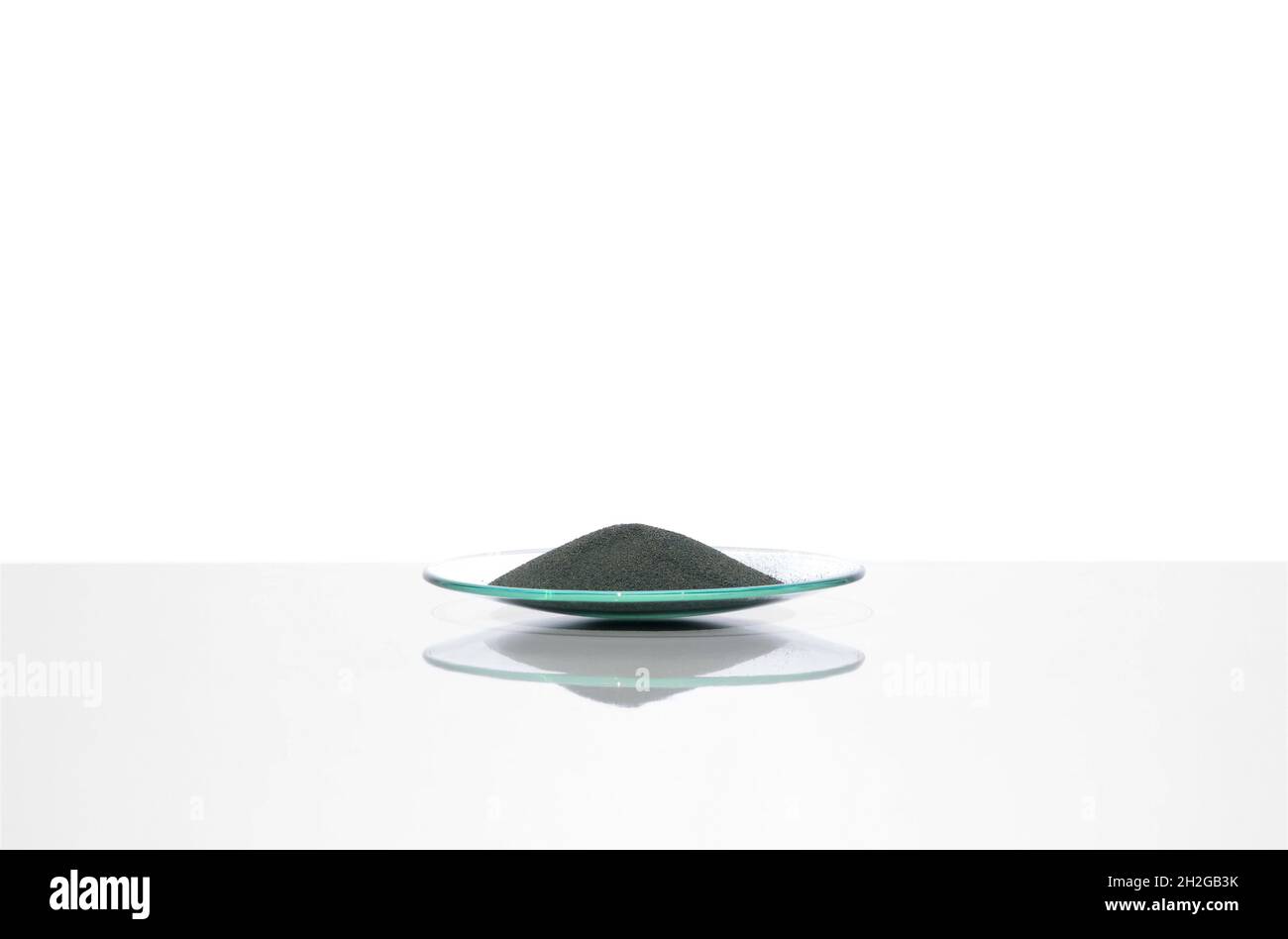 Zinc Powder in Chemical Watch Glass. Close up chemical ingredient on ...