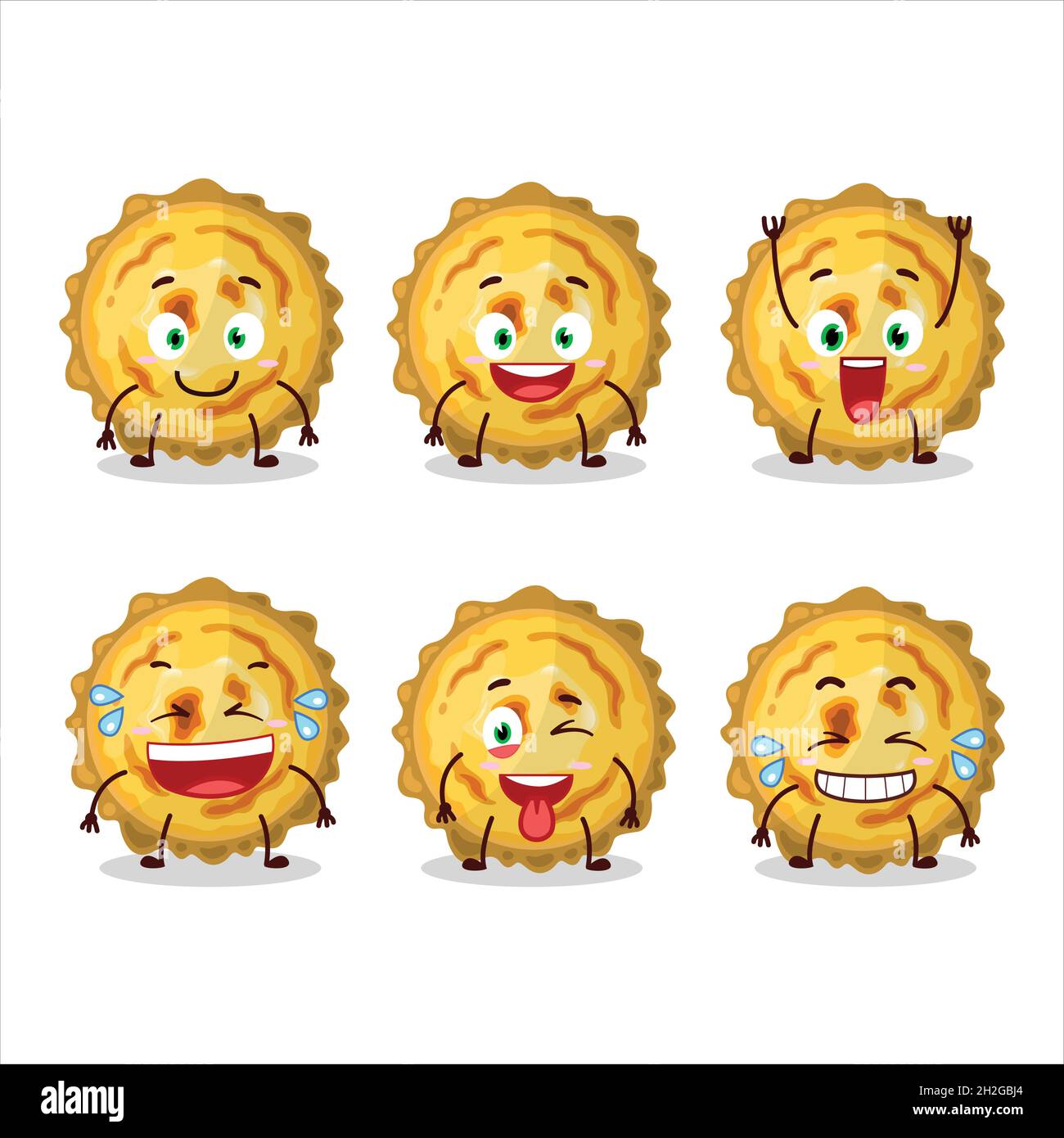 Cartoon character of custard tart with smile expression. Vector ...