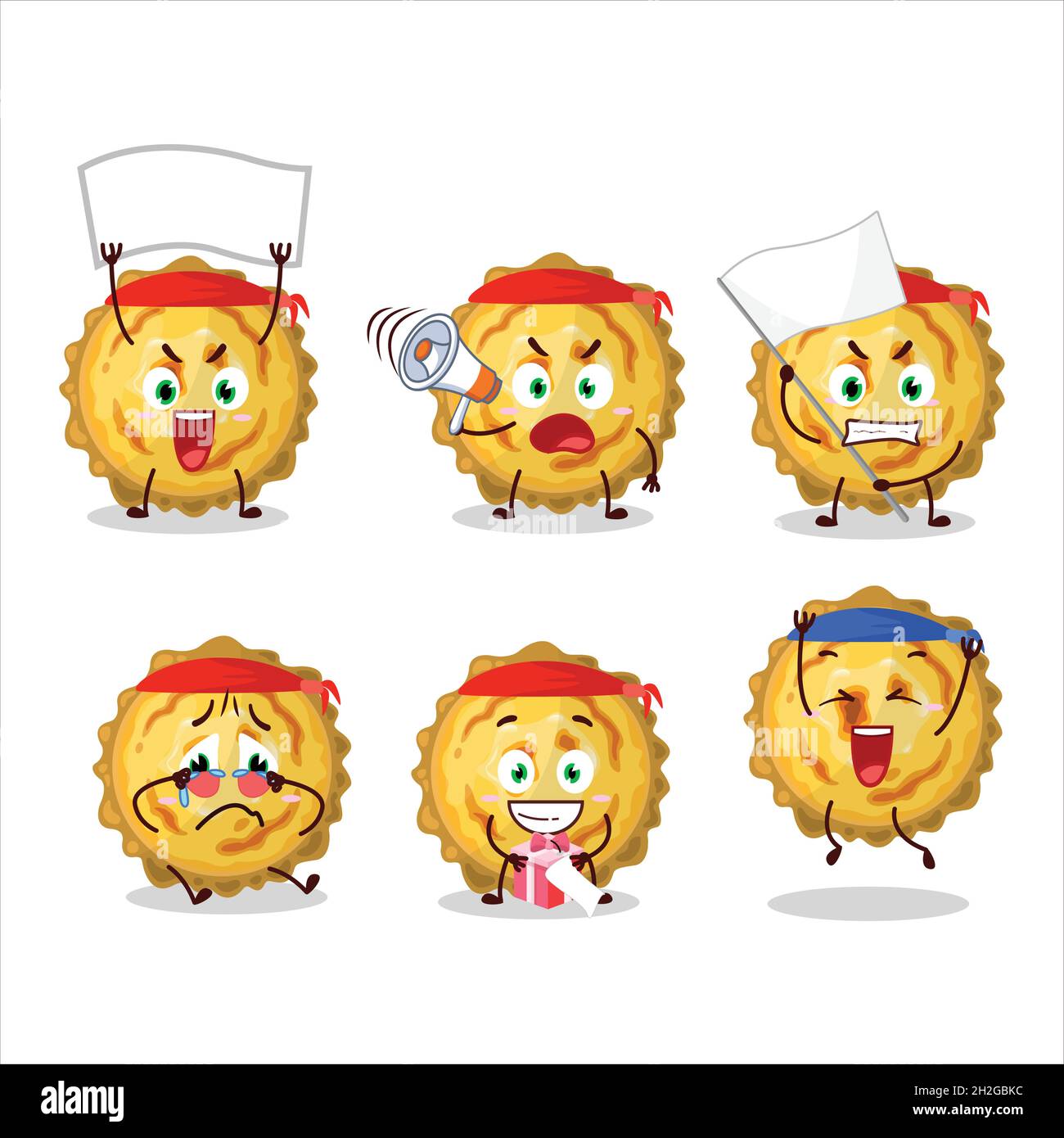 Mascot design style of custard tart character as an attractive ...