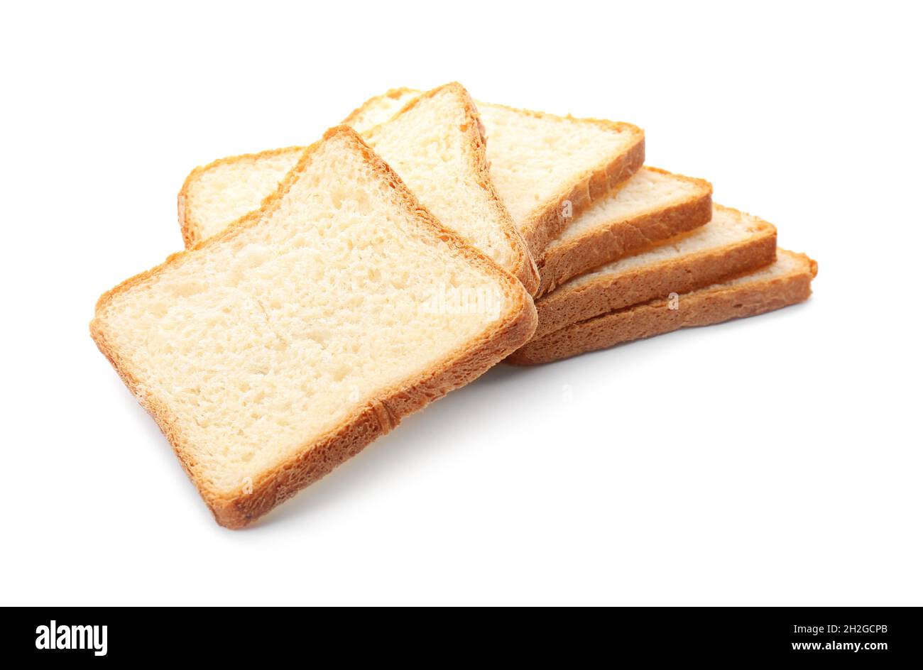 Sliced toast bread on white background Stock Photo - Alamy