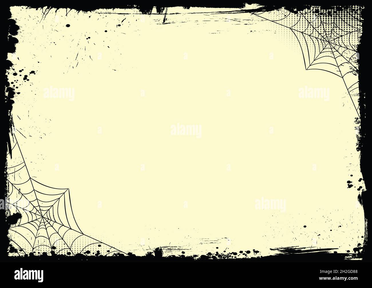 The Vector horizontal Halloween banner blank yellow template background ...