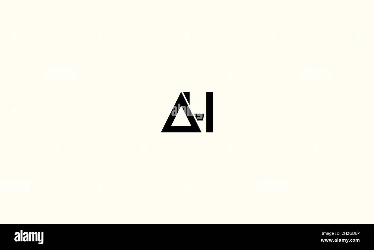 Logo and symbol design with alphabet ah and letters hi-res stock ...