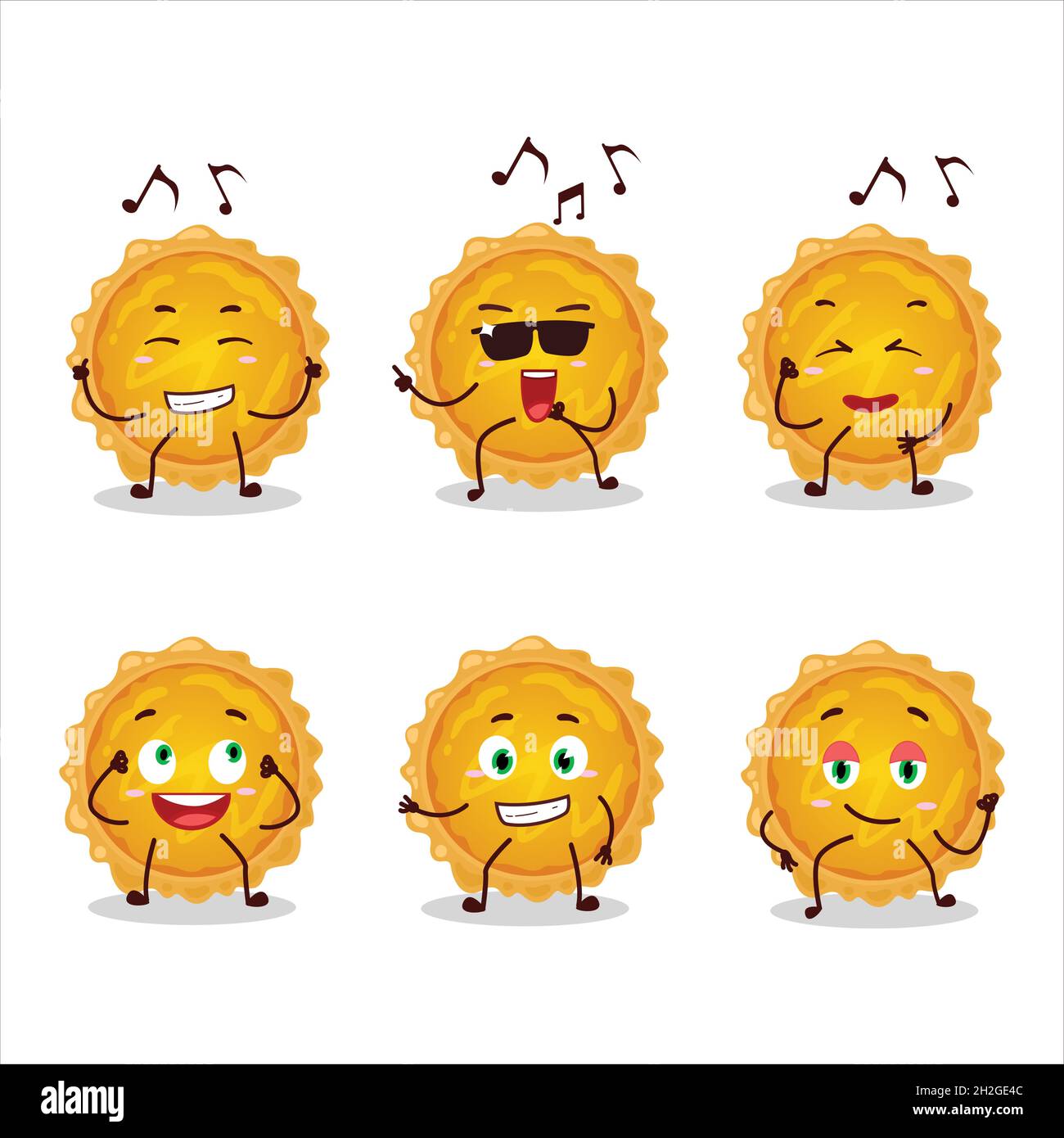 An image of egg tart dancer cartoon character enjoying the music ...