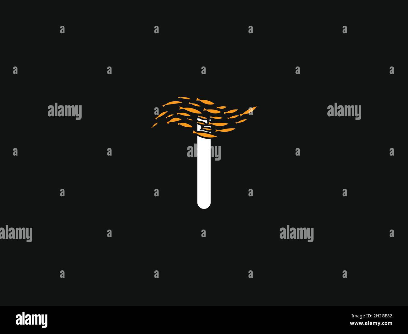 LETTER T LOGO WITH FISH ICON FOR ILLUSTRATION USE Stock Vector Image ...