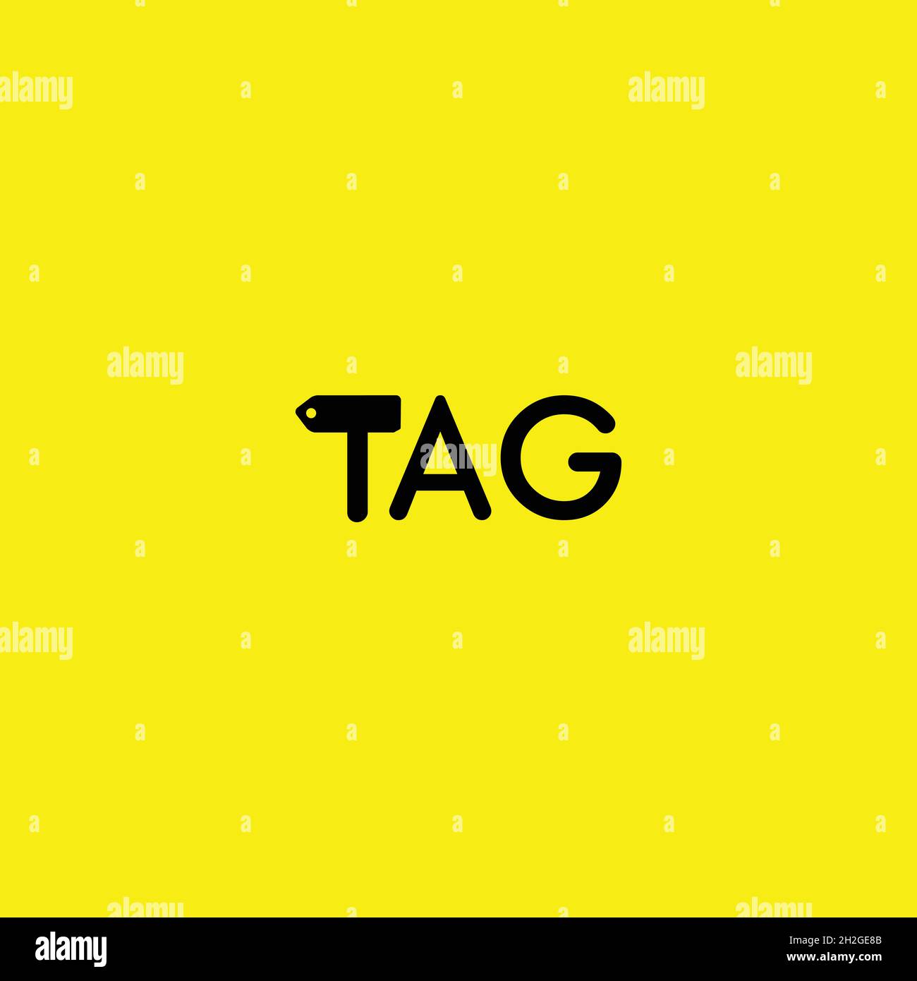 LETTER TAG LOGO DESIGN WITH NEGATIVE SPACE EFFECT FOR ILLUSTRATION USE ...