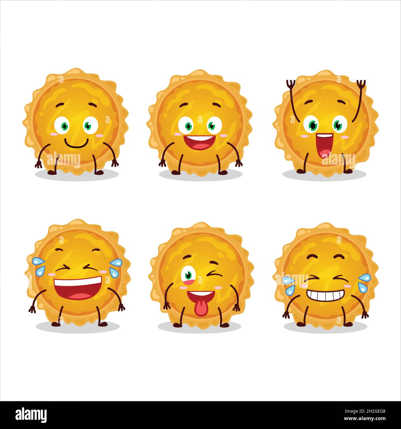 Cartoon character of egg tart with smile expression. Vector ...