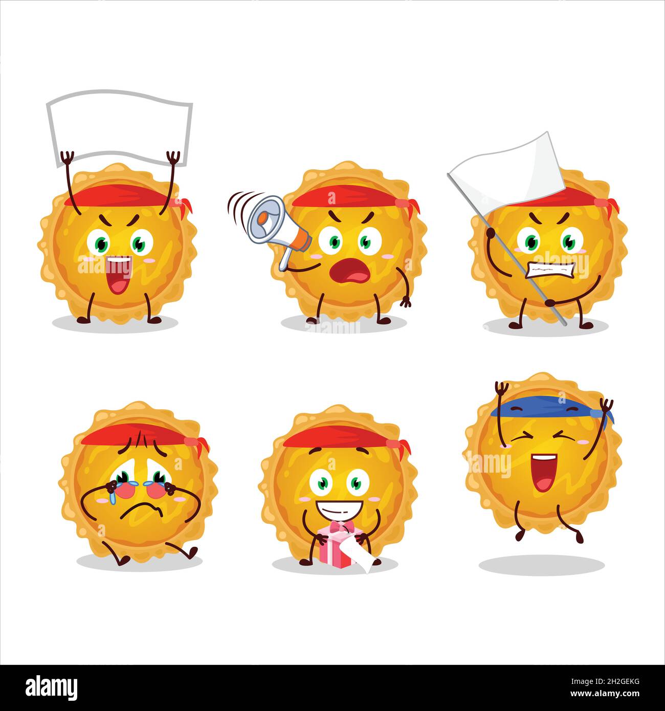 Mascot design style of egg tart character as an attractive supporter ...