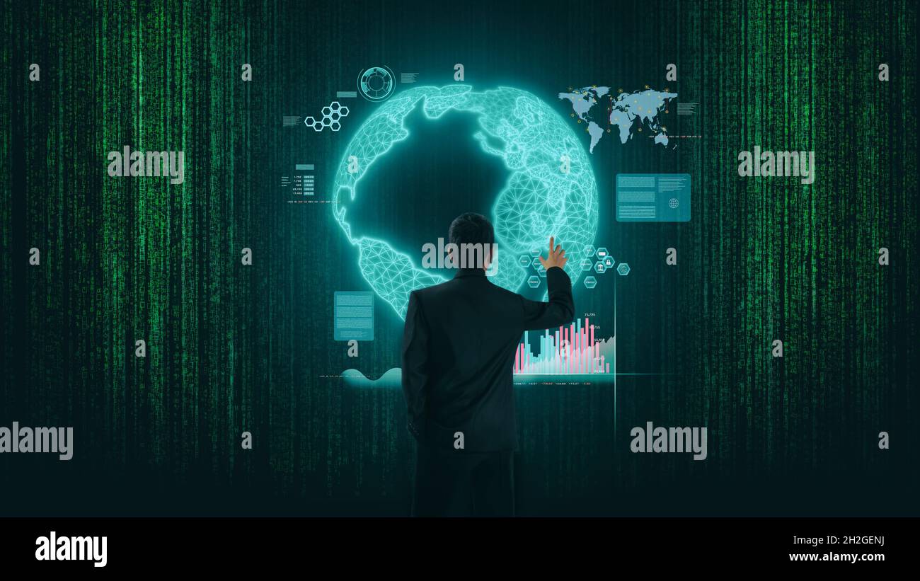 Businessman analysis stock market, forex trading graph. Development on ...