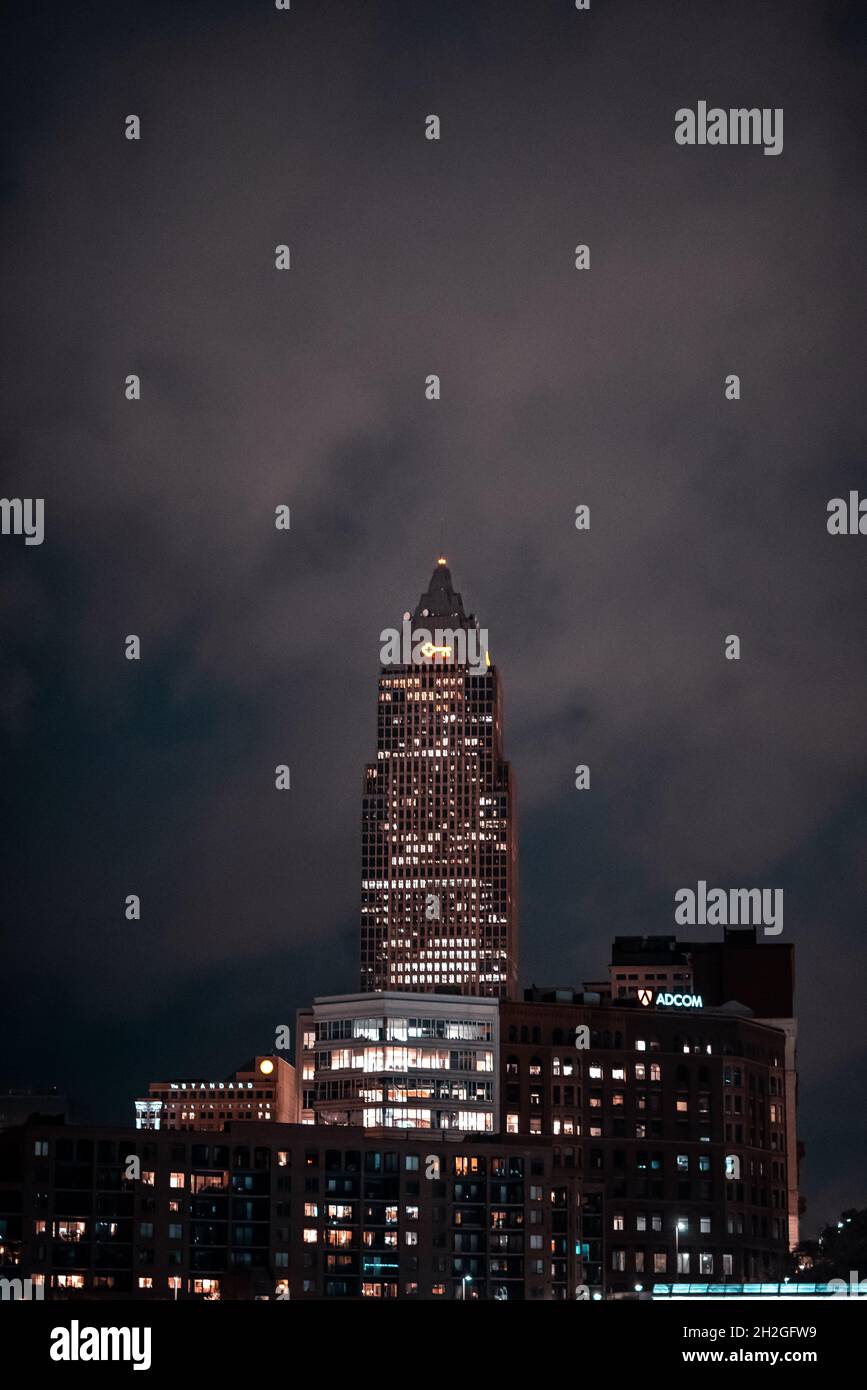 Key Tower at Night Stock Photo - Alamy