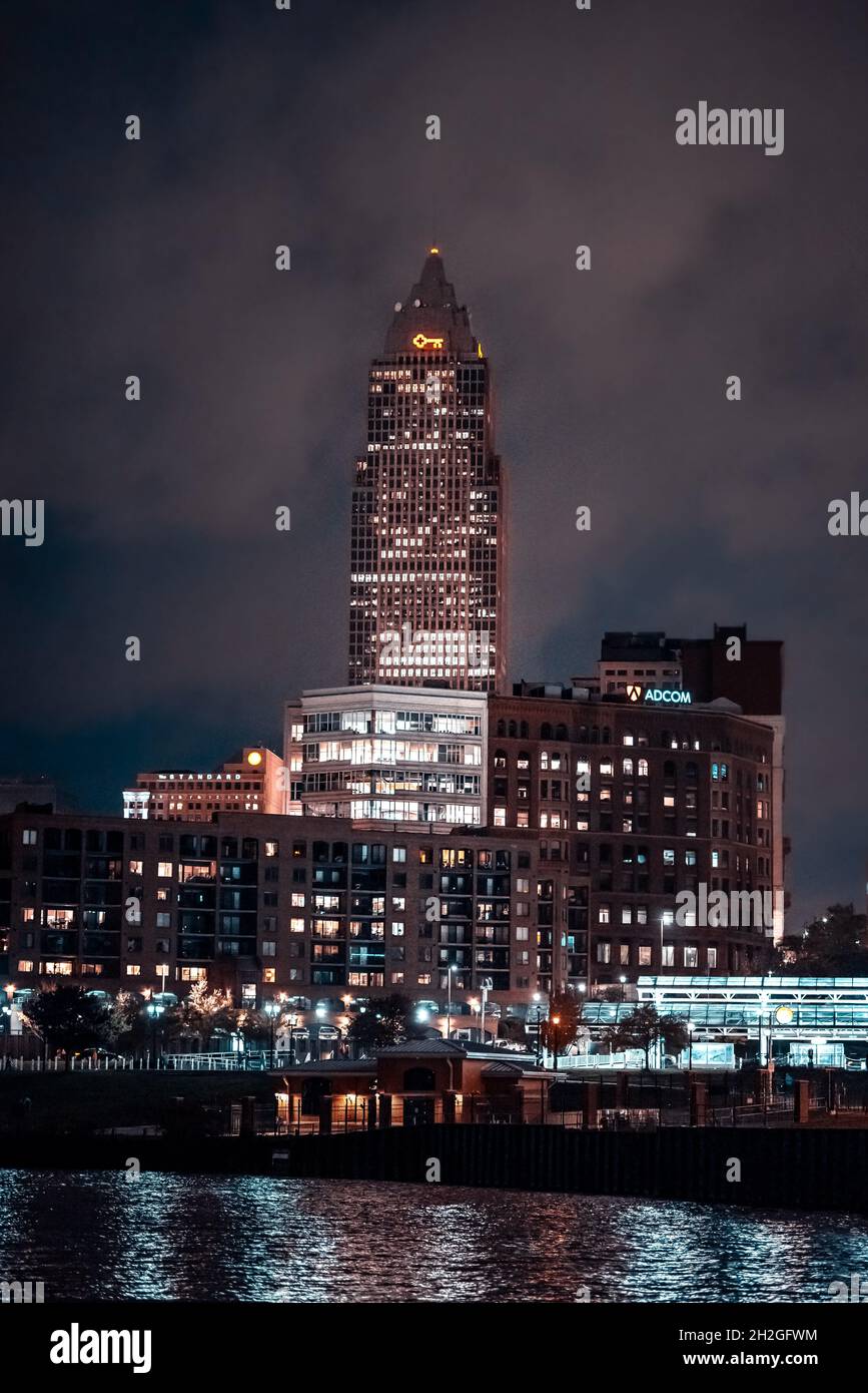 Key Tower at Night Stock Photo - Alamy