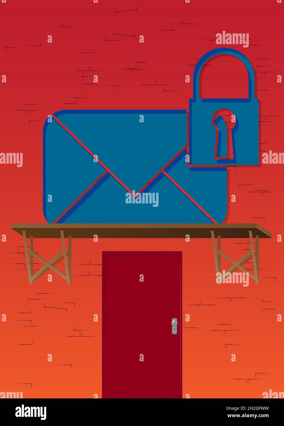 Sending encrypted E-Mail protection blue secure mail internet symbol ...