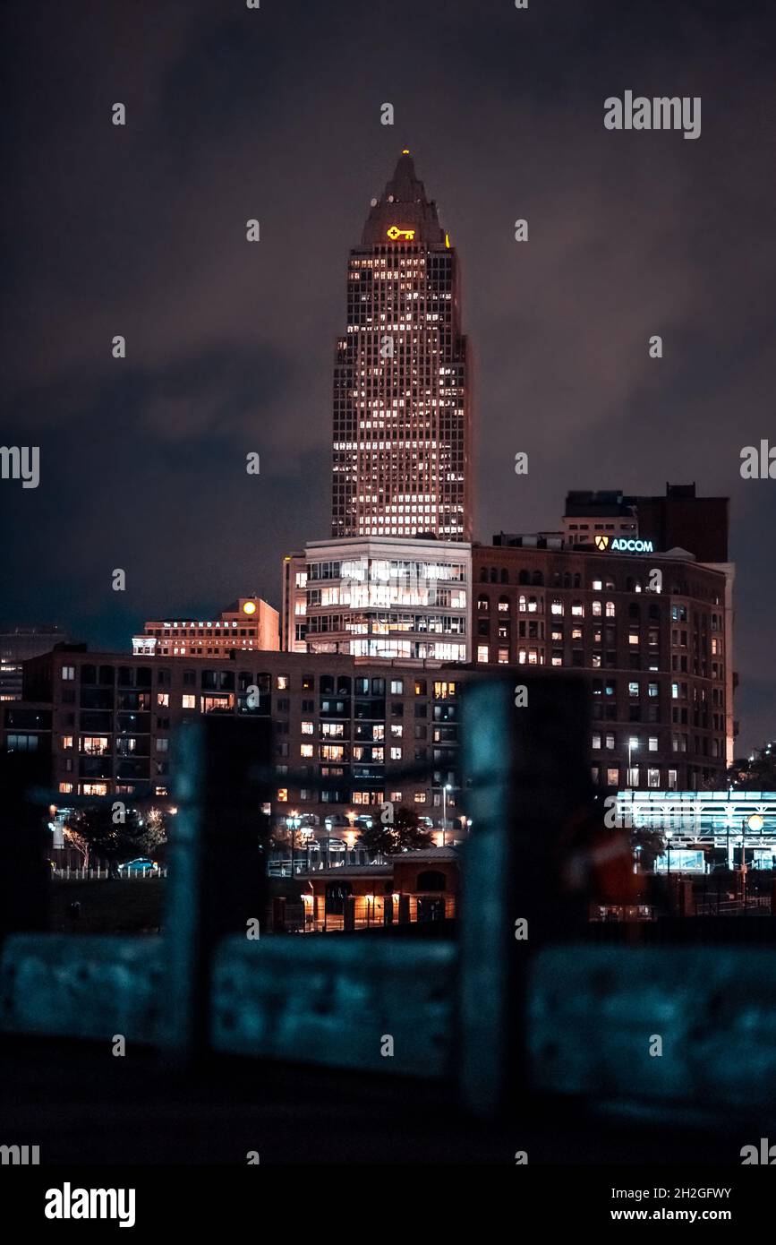 Key Tower at Night Stock Photo - Alamy