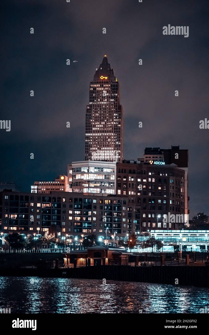 Key Tower at Night Stock Photo - Alamy