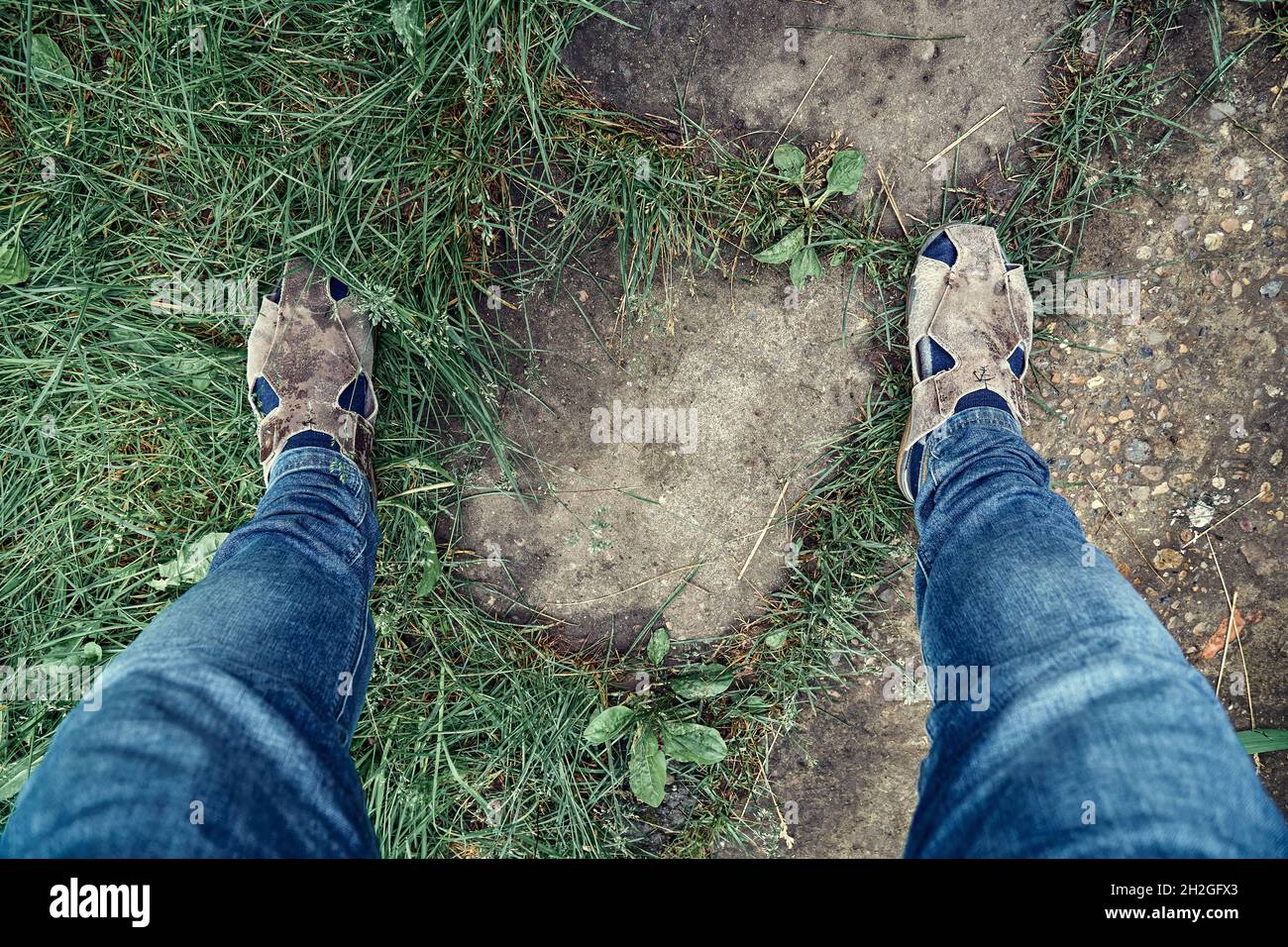 Old sandals hi-res stock photography and images - Alamy