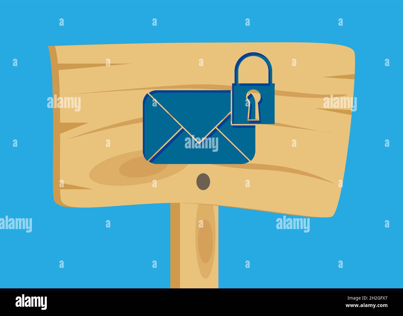 Sending encrypted E-Mail protection blue secure mail internet symbol on ...