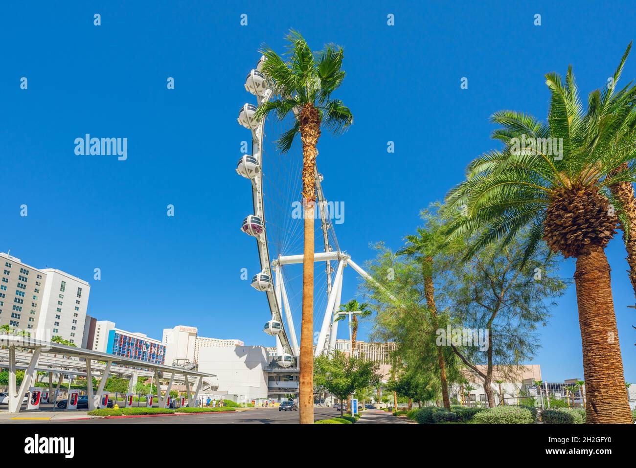 Las Vegas, Nevada, USA - October 1, 2021 The High Roller observation ...