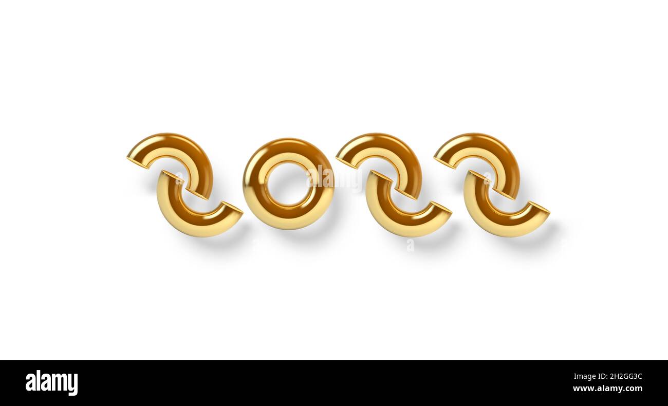 2022 New Year sign with abstract golden letters. 3D illustration Stock Vector Image & Art - Alamy