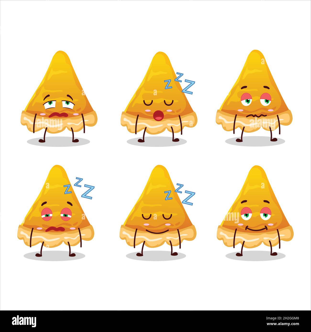 Cartoon character of slice of egg tart with sleepy expression. Vector ...