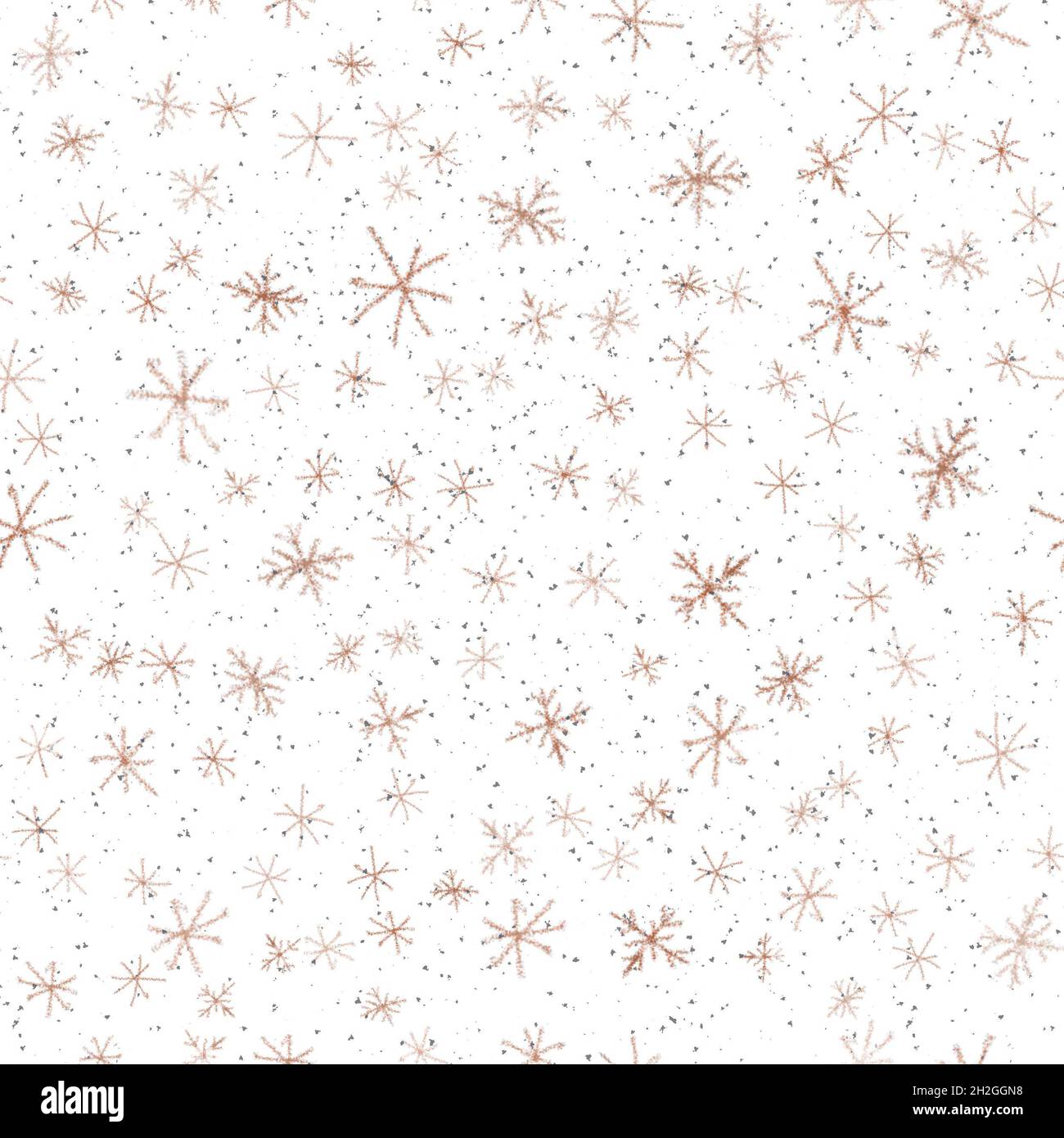 Hand Drawn Snowflakes Christmas Seamless Pattern. Subtle Flying Snow ...
