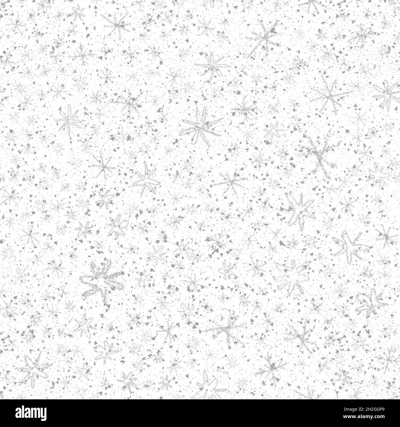 Hand Drawn Snowflakes Christmas Seamless Pattern. Subtle Flying Snow ...