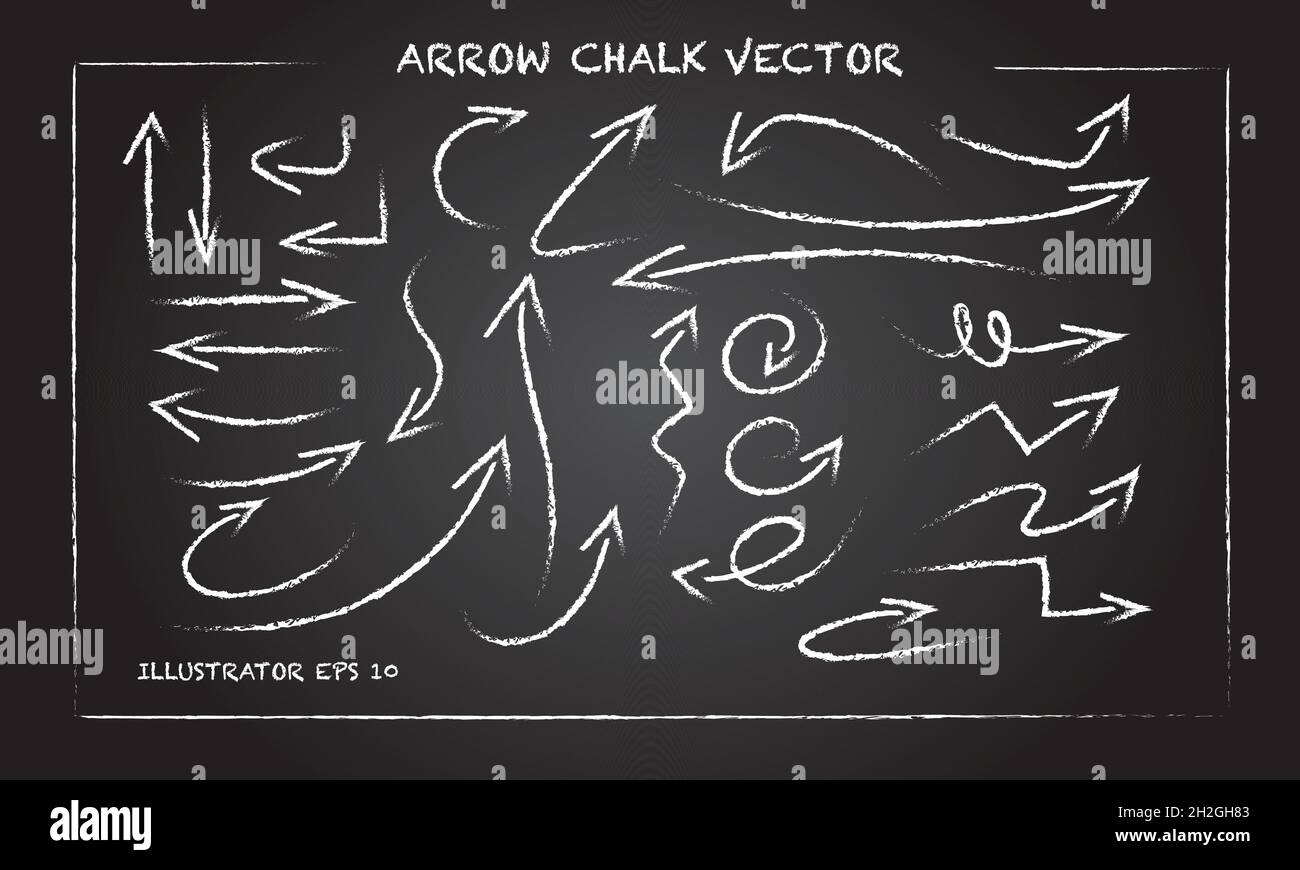 Arrows and Hand Drawn Shapes Vector Illustration. Arrow doodles, chalk ...