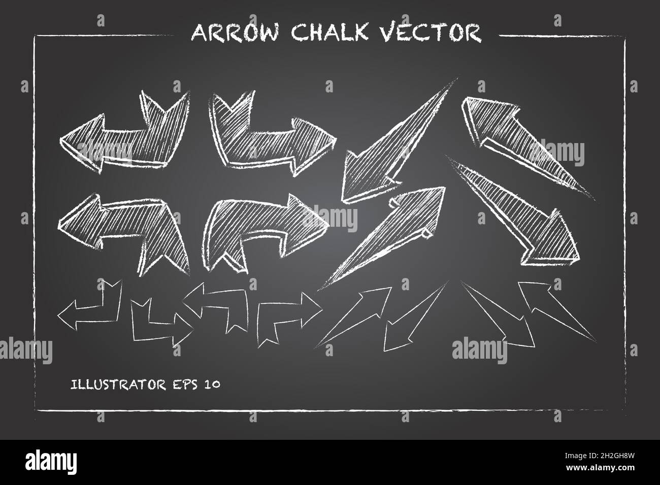 Arrows and Hand Drawn Shapes Vector template. Sketch arrow up ...