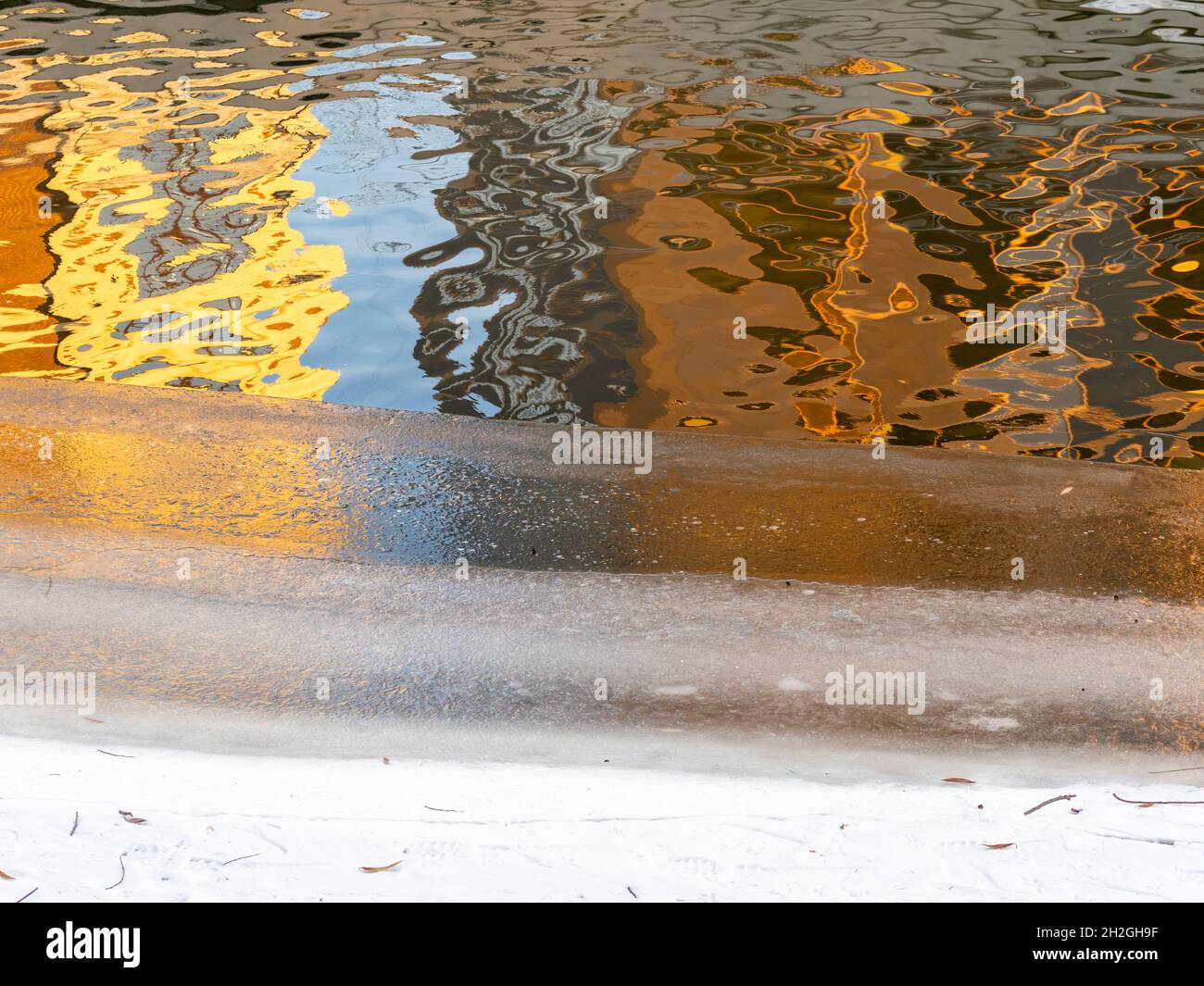 The surface of the water is partially covered with ice. Dangerous Thin ...