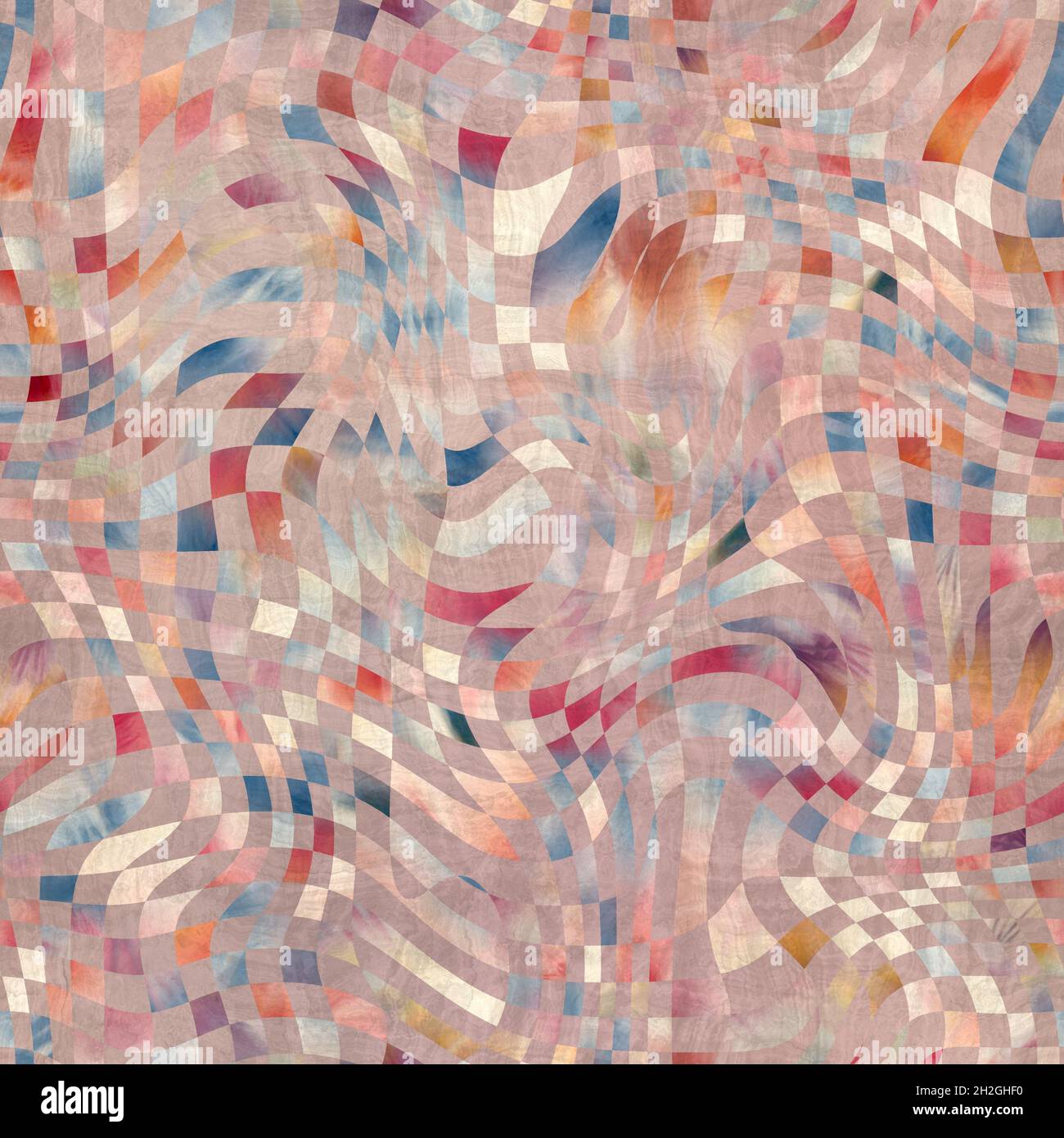 Seamless abstract wavy distorted check pattern for print Stock Photo ...