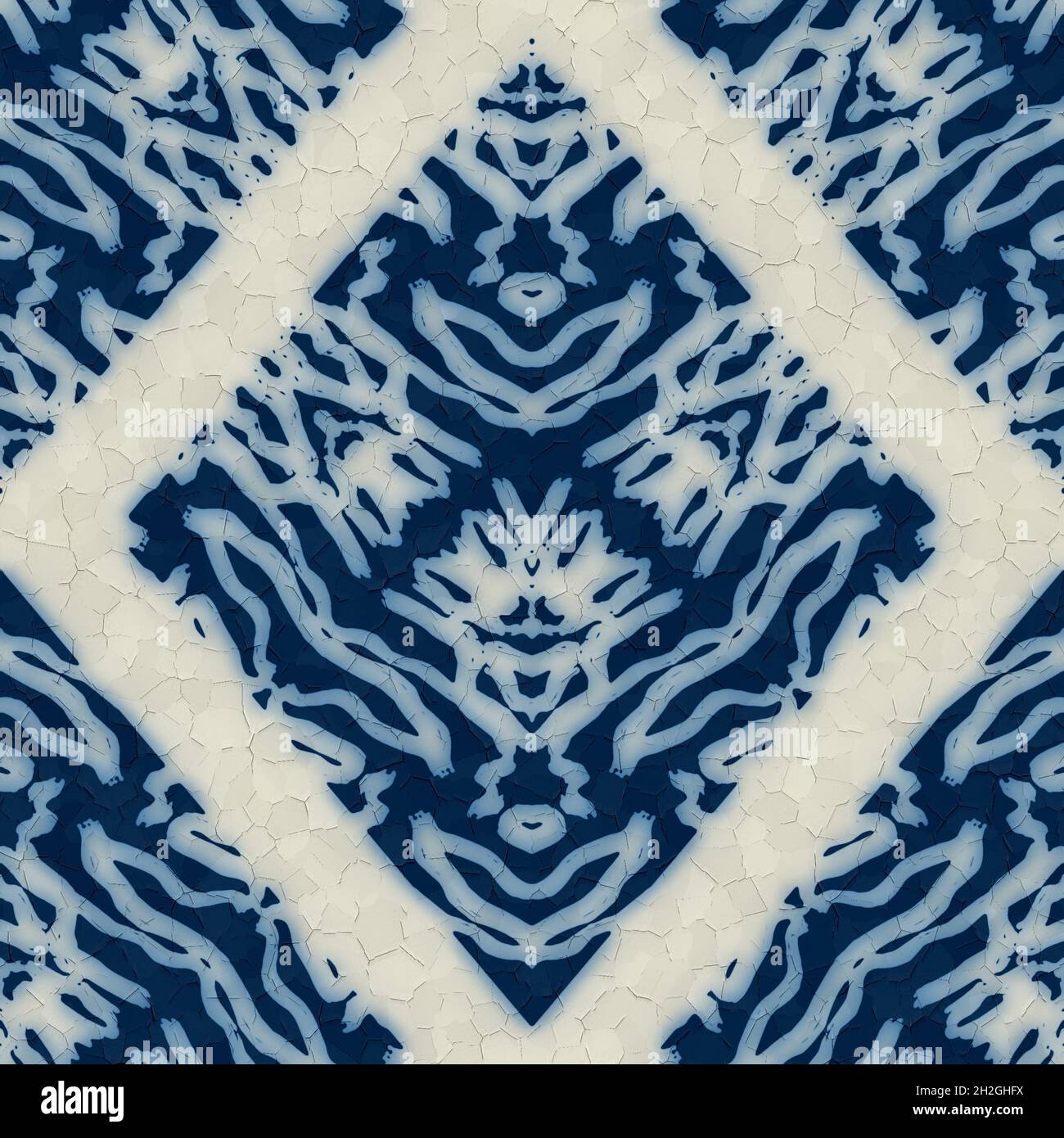 Seamless blue and white ceramic tile ornate damask pattern for surface ...