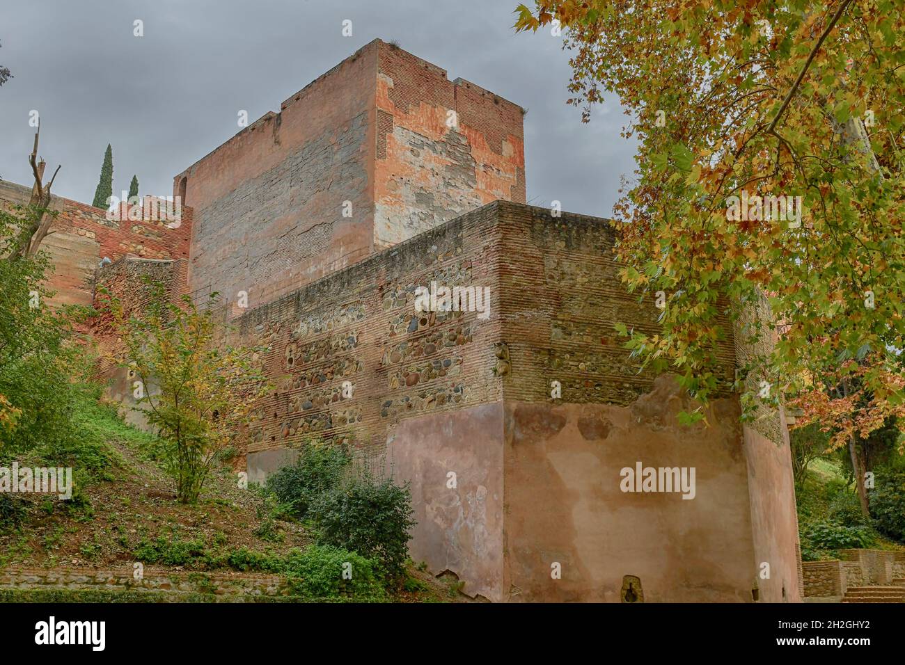 The Alhambra of Granada. Nazari monumental complex Stock Photo - Alamy