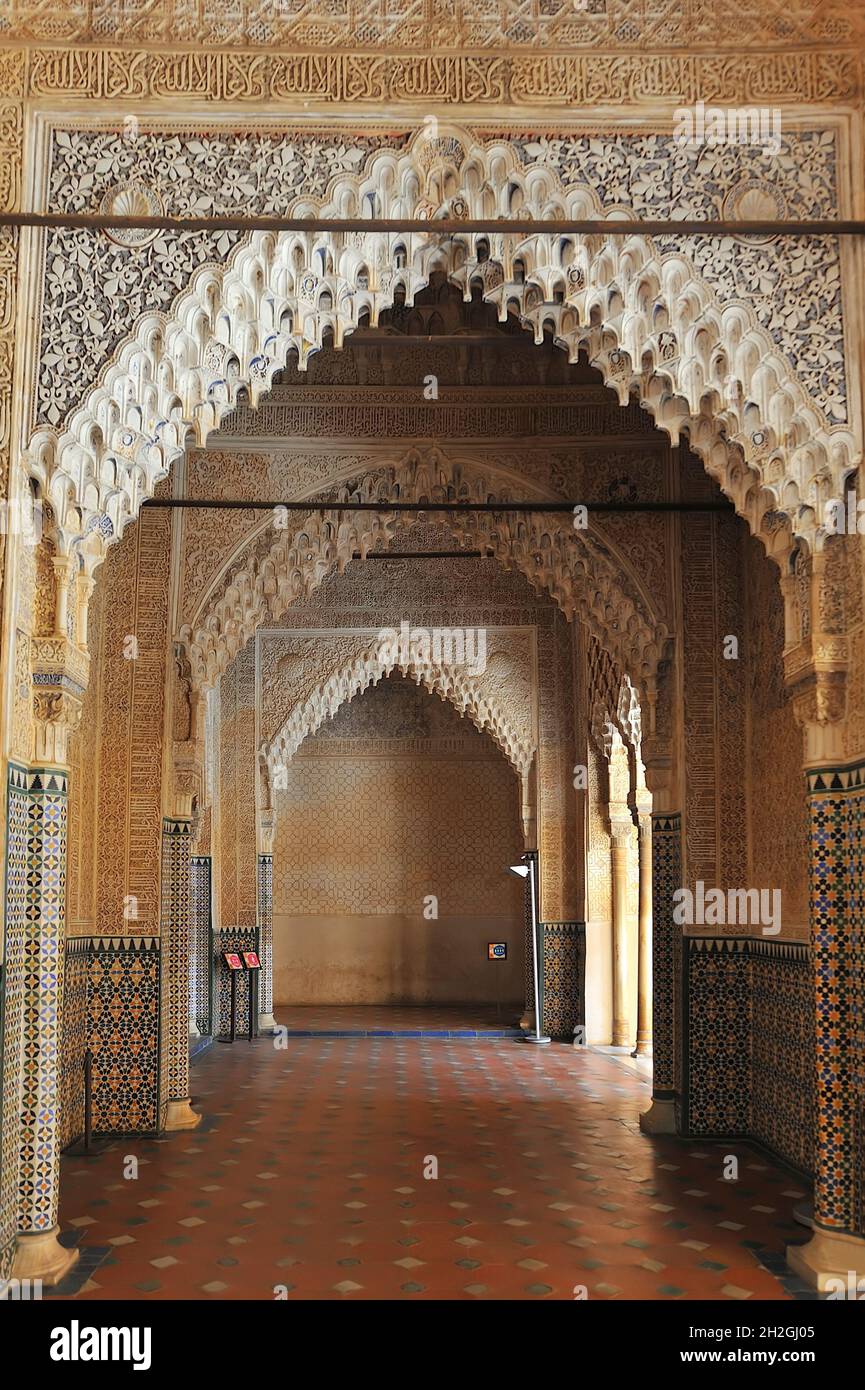 The Alhambra of Granada. Nazari monumental complex Stock Photo - Alamy