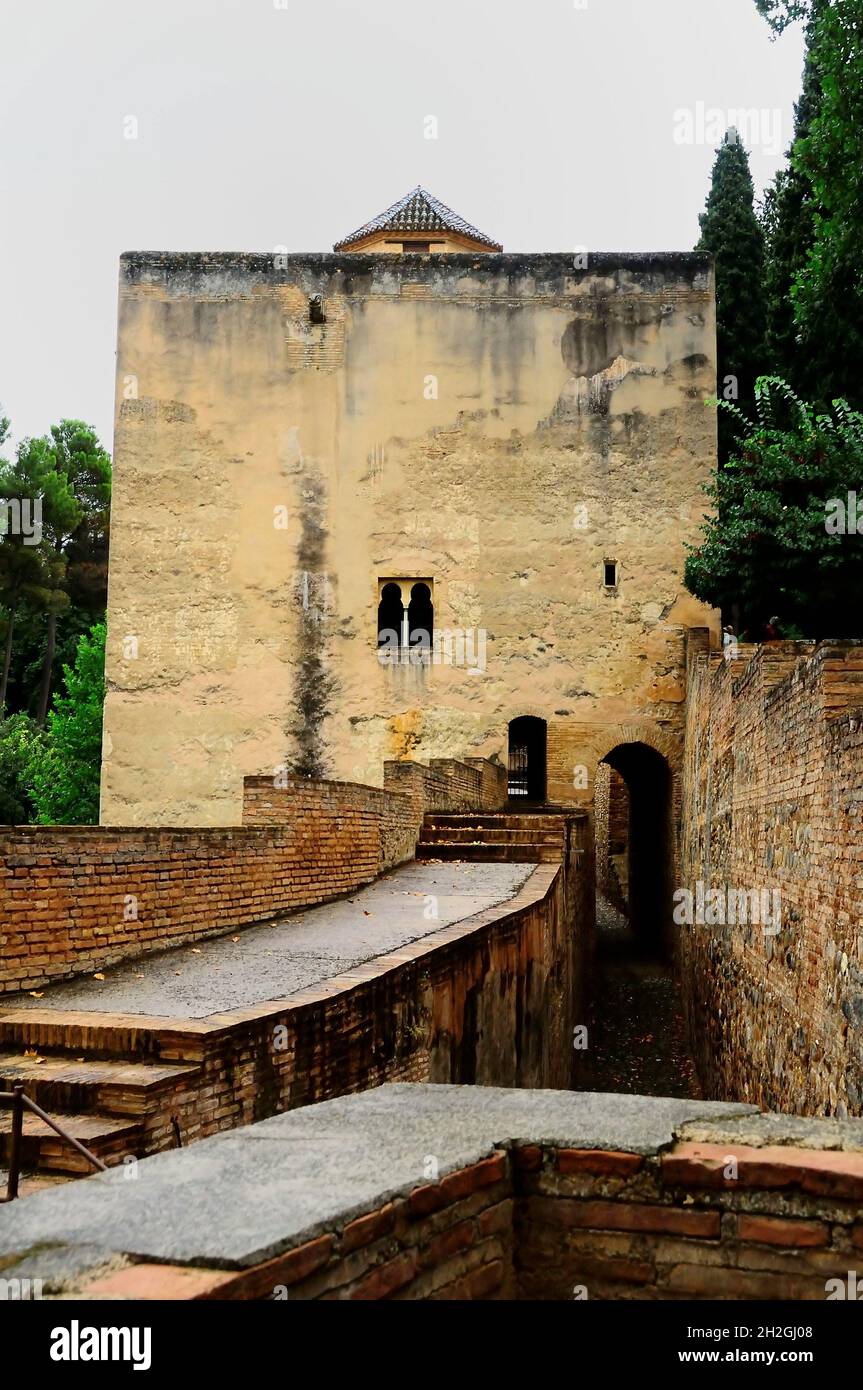 The Alhambra of Granada. Nazari monumental complex Stock Photo - Alamy