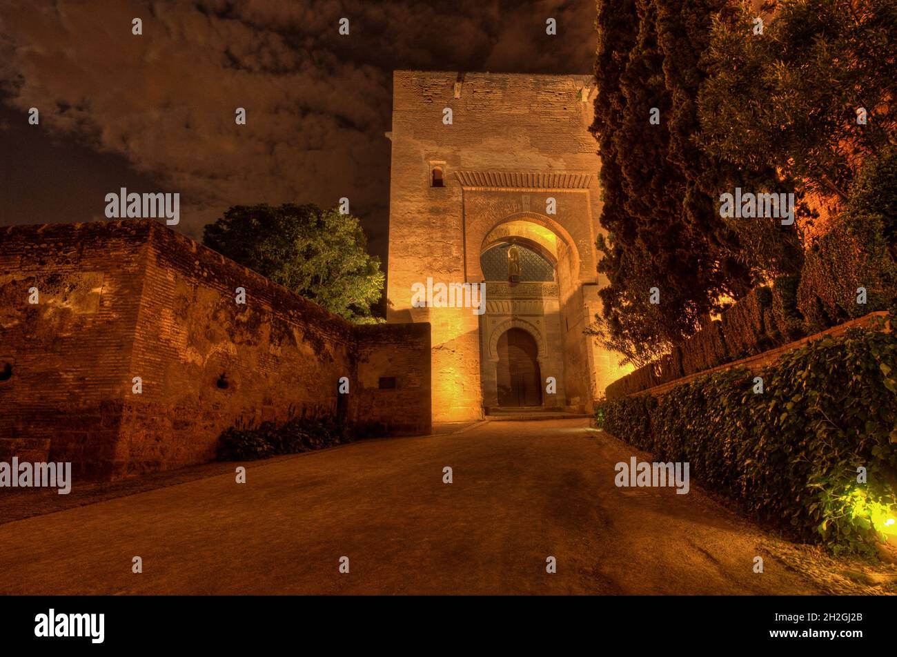 The Alhambra of Granada. Nazari monumental complex Stock Photo - Alamy