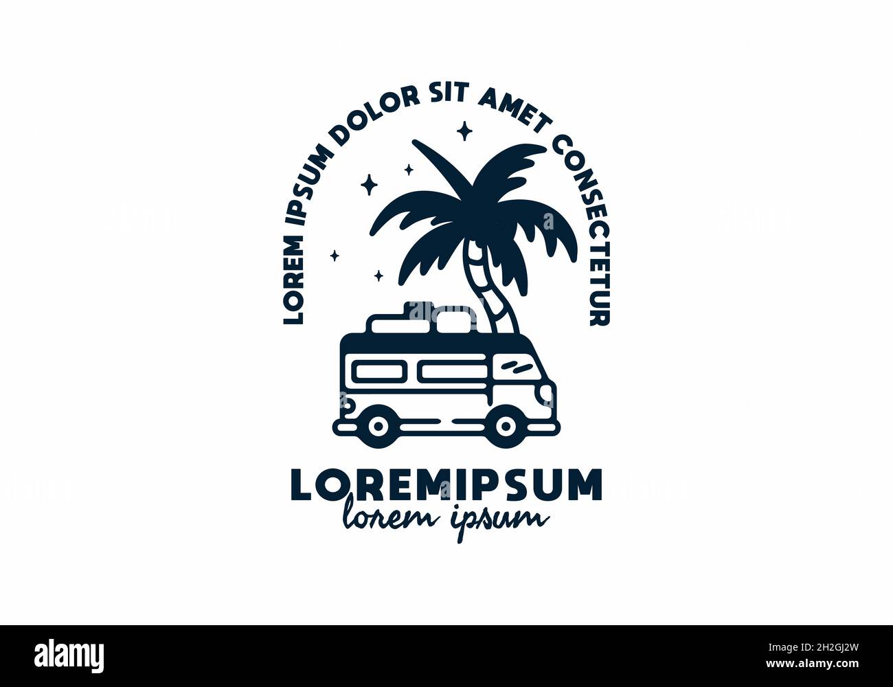 Line art illustration of campervan design Stock Vector Image & Art - Alamy