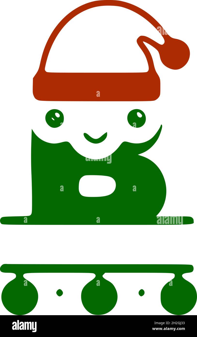 Letter b cute Christmas character, name monogram design, Christmas or ...