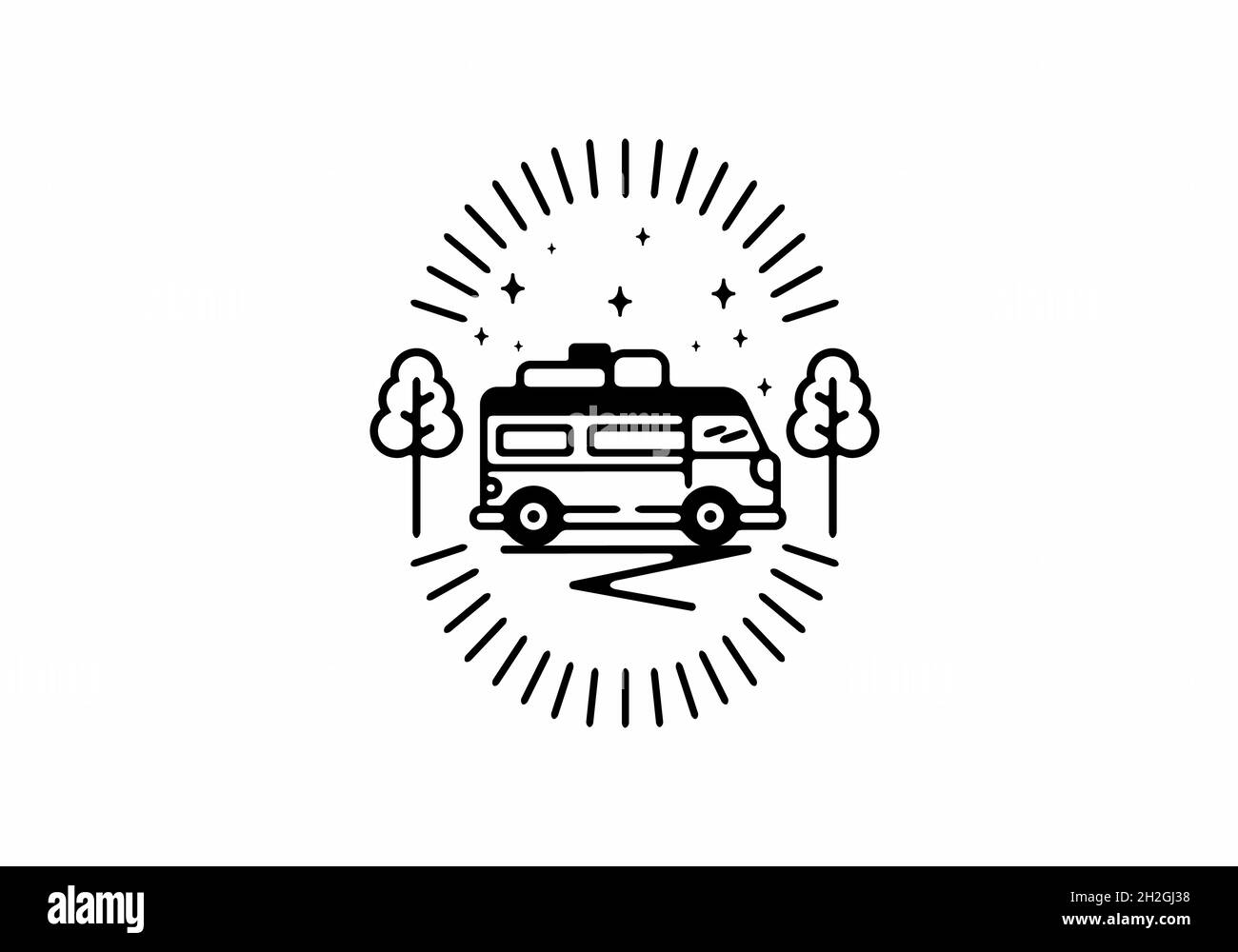 Line art illustration of campervan design Stock Vector Image & Art - Alamy