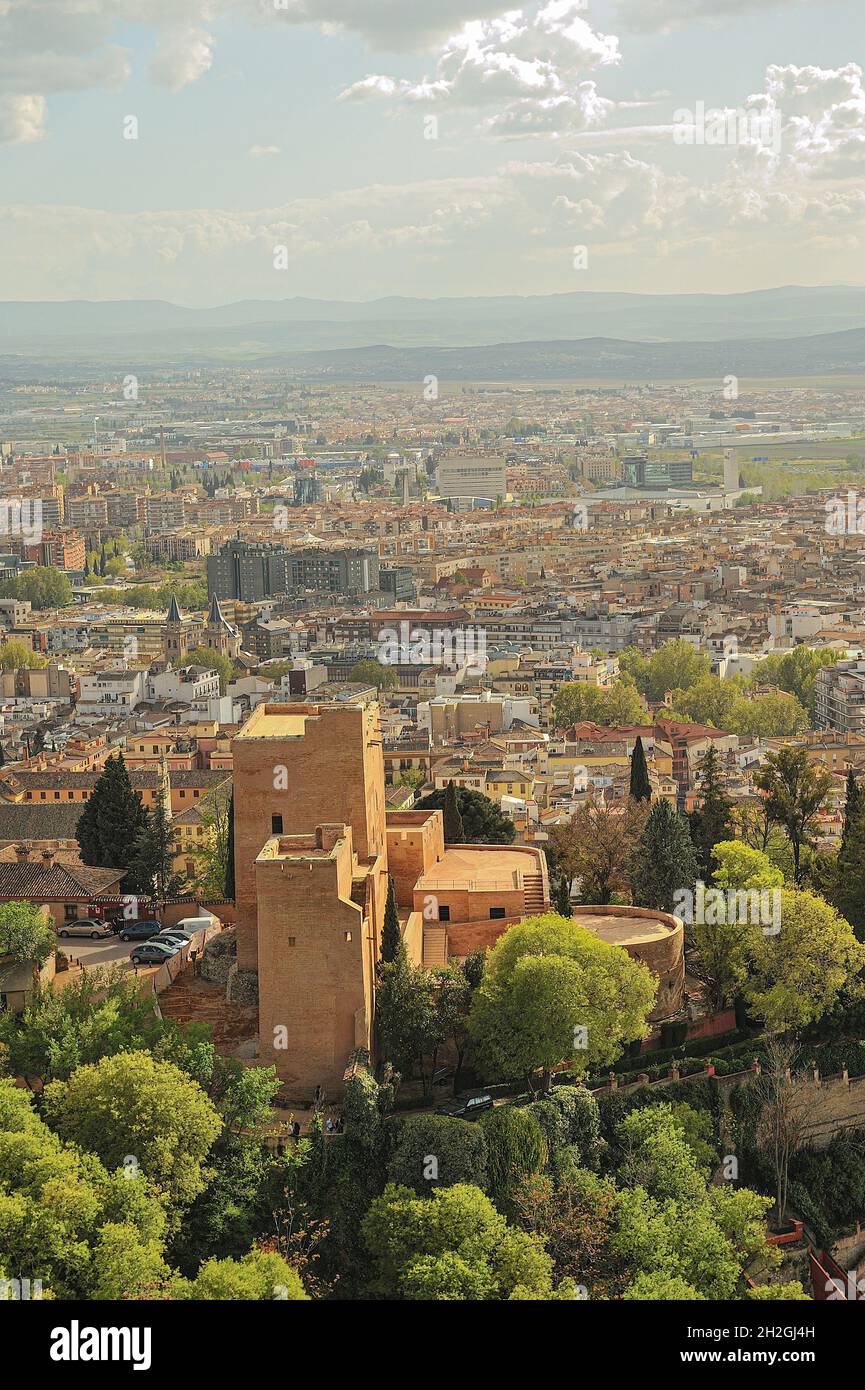 The Alhambra of Granada. Nazari monumental complex Stock Photo - Alamy