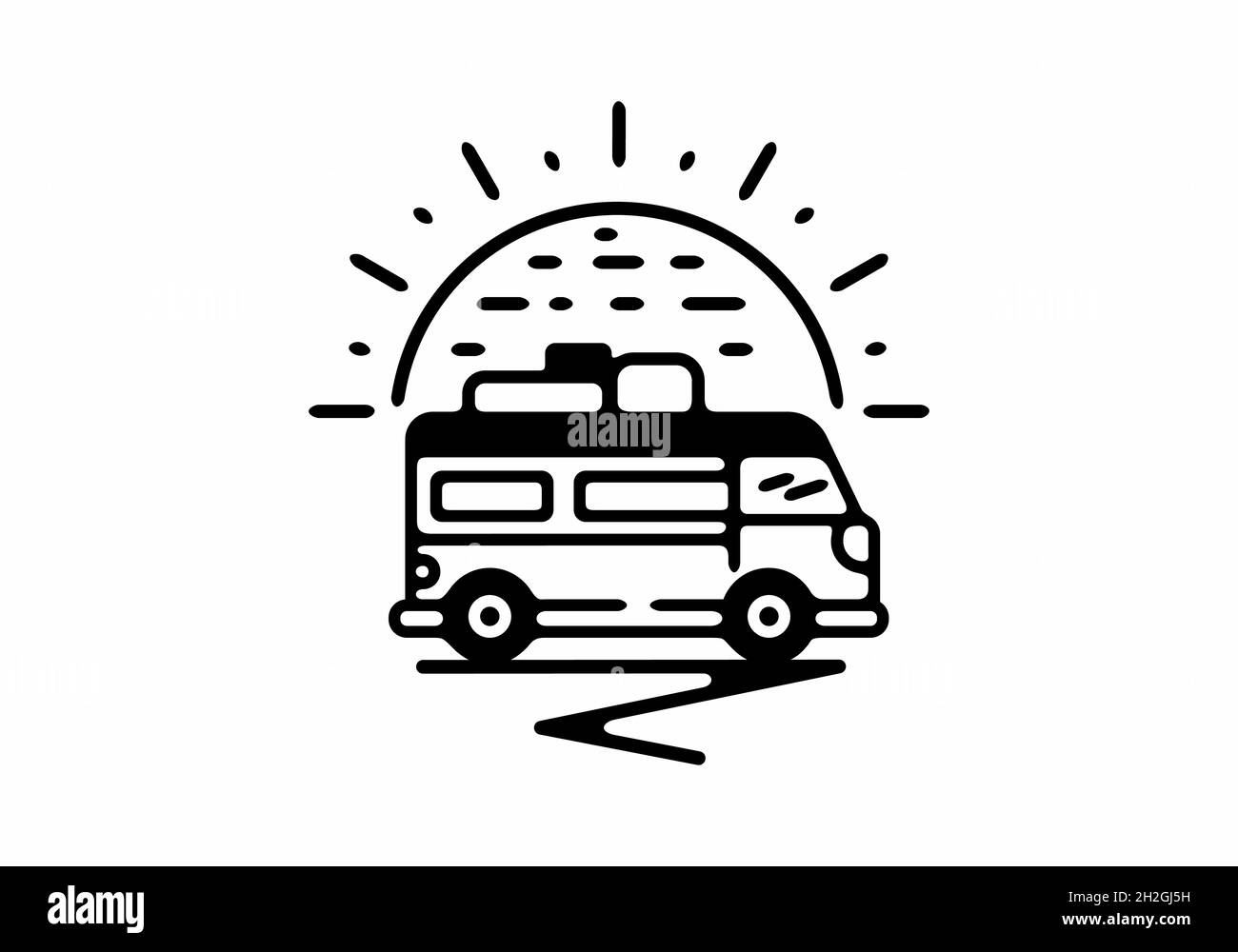 Line art illustration of campervan design Stock Vector Image & Art - Alamy
