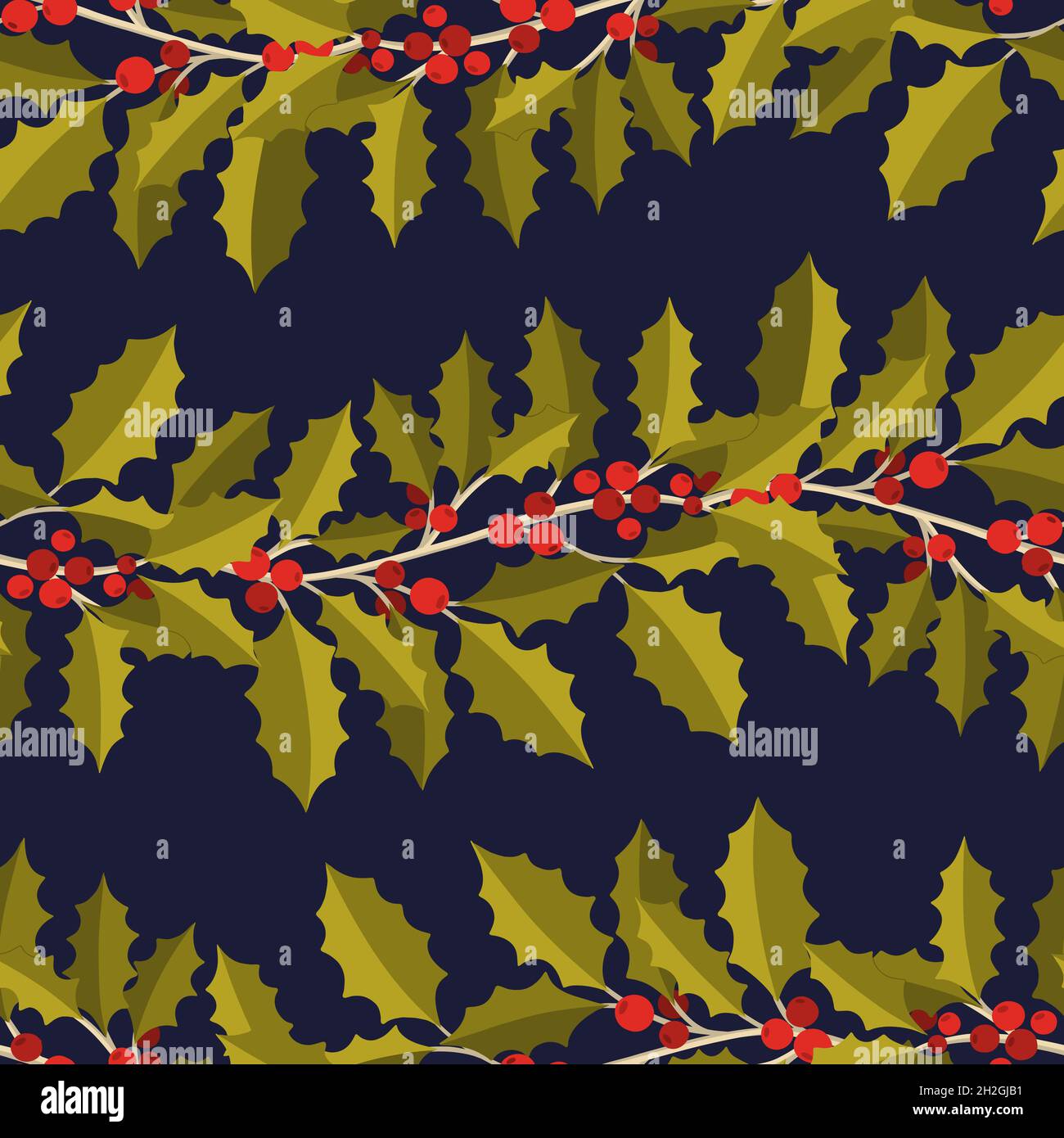 Seamless pattern branch leaves.Nature background horizontal strip plant ...