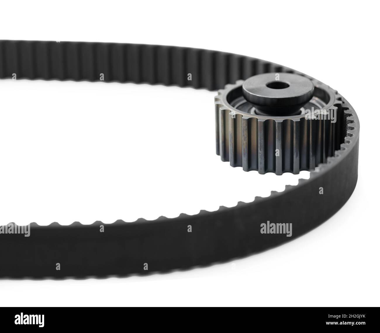 new car timing belt on white isolated background Stock Photo - Alamy