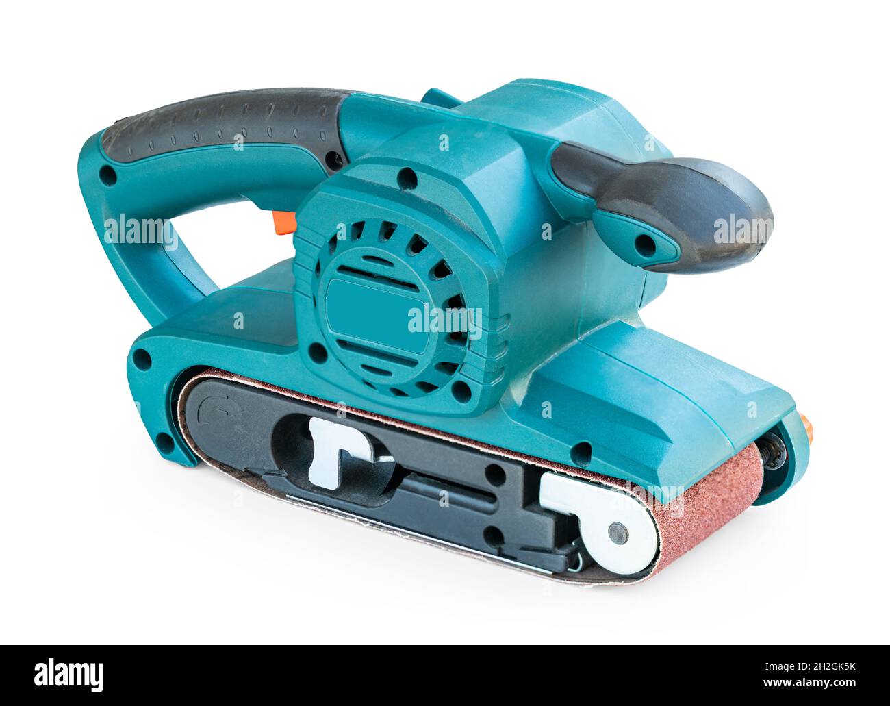 construction tool, grinder on wood on white isolated background Stock ...