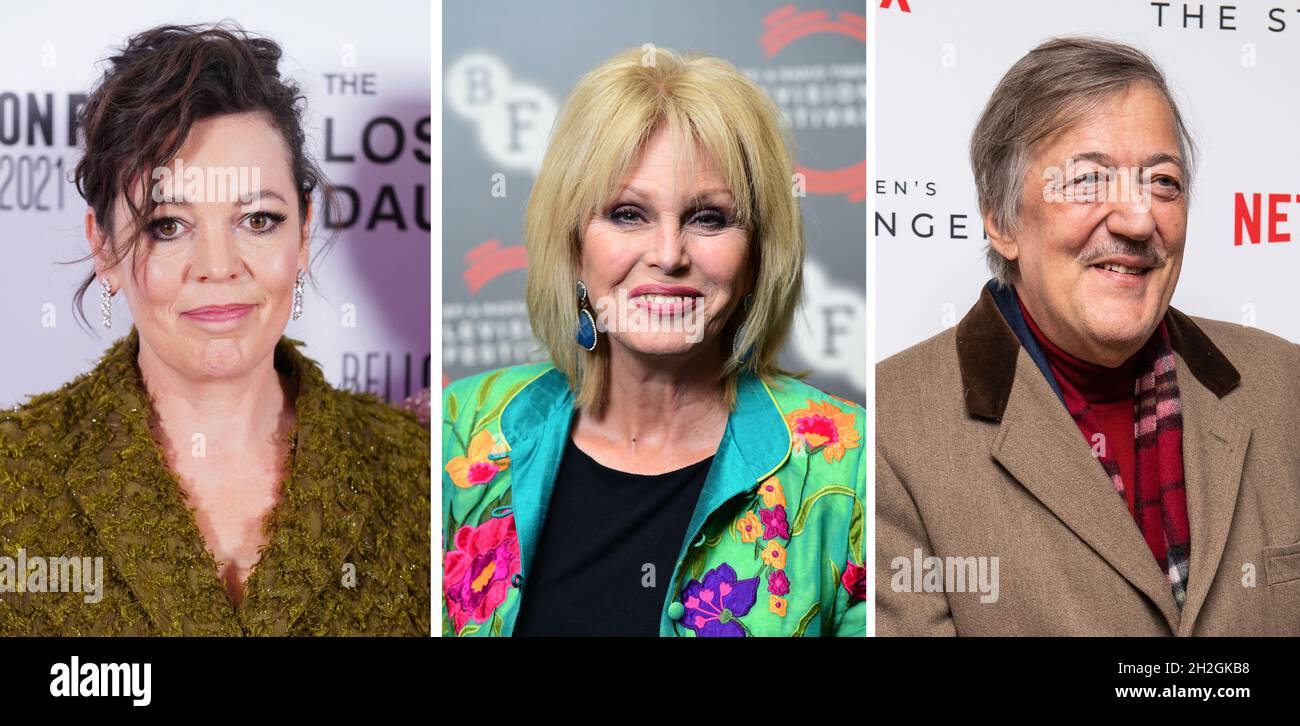 File photos of (left to right) actors Olivia Colman, Joanna Lumley and ...