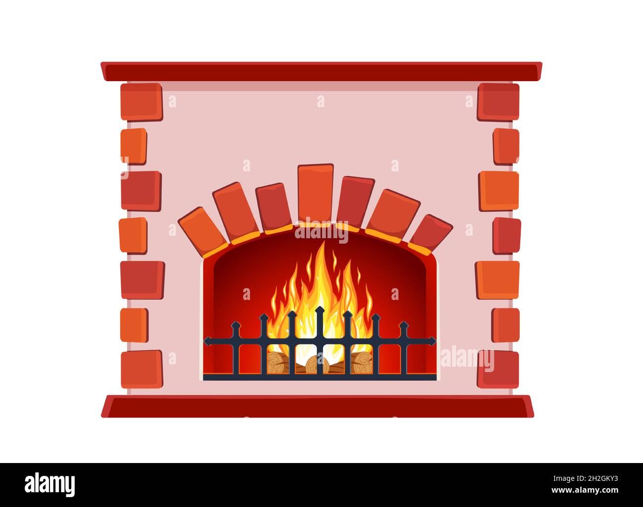 Winter interior bonfire Stock Vector Image & Art - Alamy