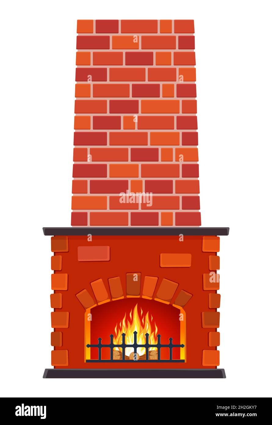 Winter interior bonfire Stock Vector Image & Art - Alamy