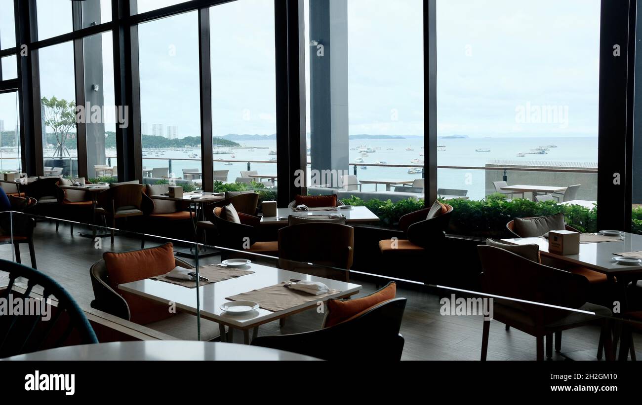 Edge Restaurant Interior Hilton Hotel Pattaya Beach Thailand at travel ...