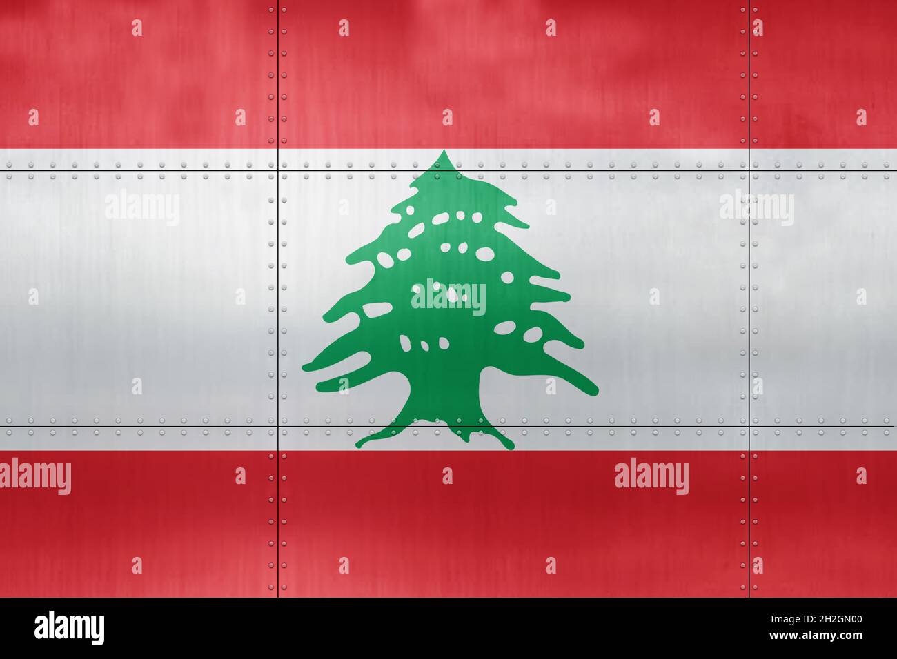 3D Flag of Lebanon on a metal wall background Stock Photo - Alamy