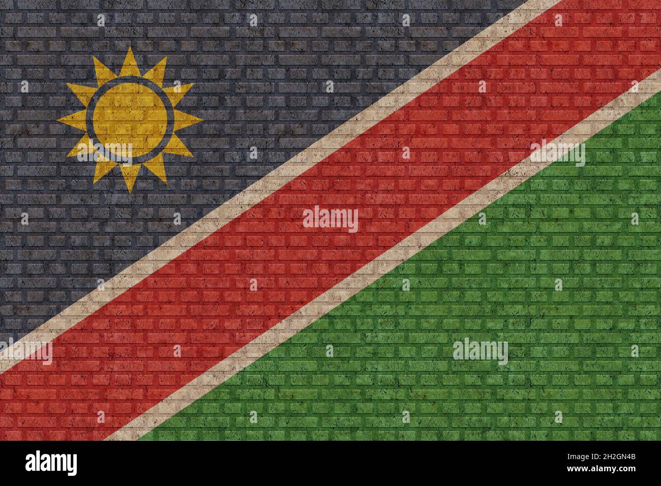 3D Flag of Namibia on a old brick wall background Stock Photo - Alamy