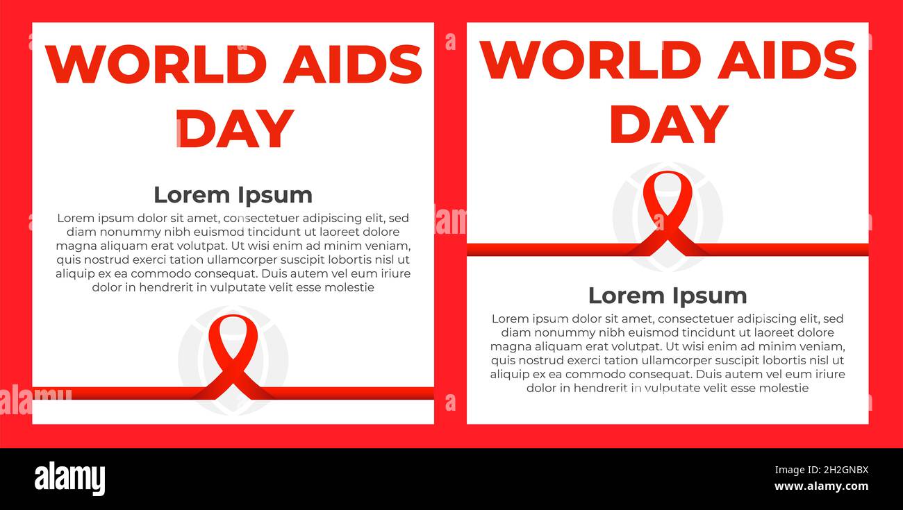 set of world aids day social media post design Stock Photo - Alamy